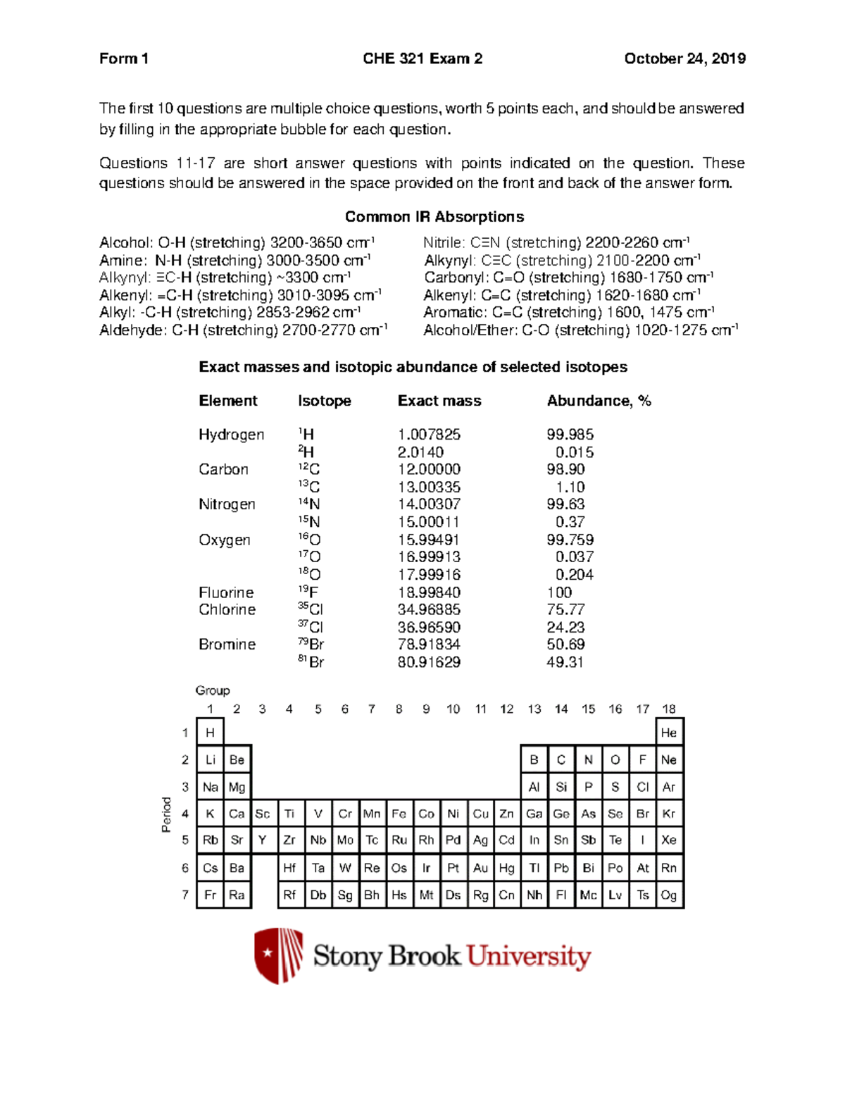 CHE321 Exam2 19 - The first 10 questions are multiple choice questions ...