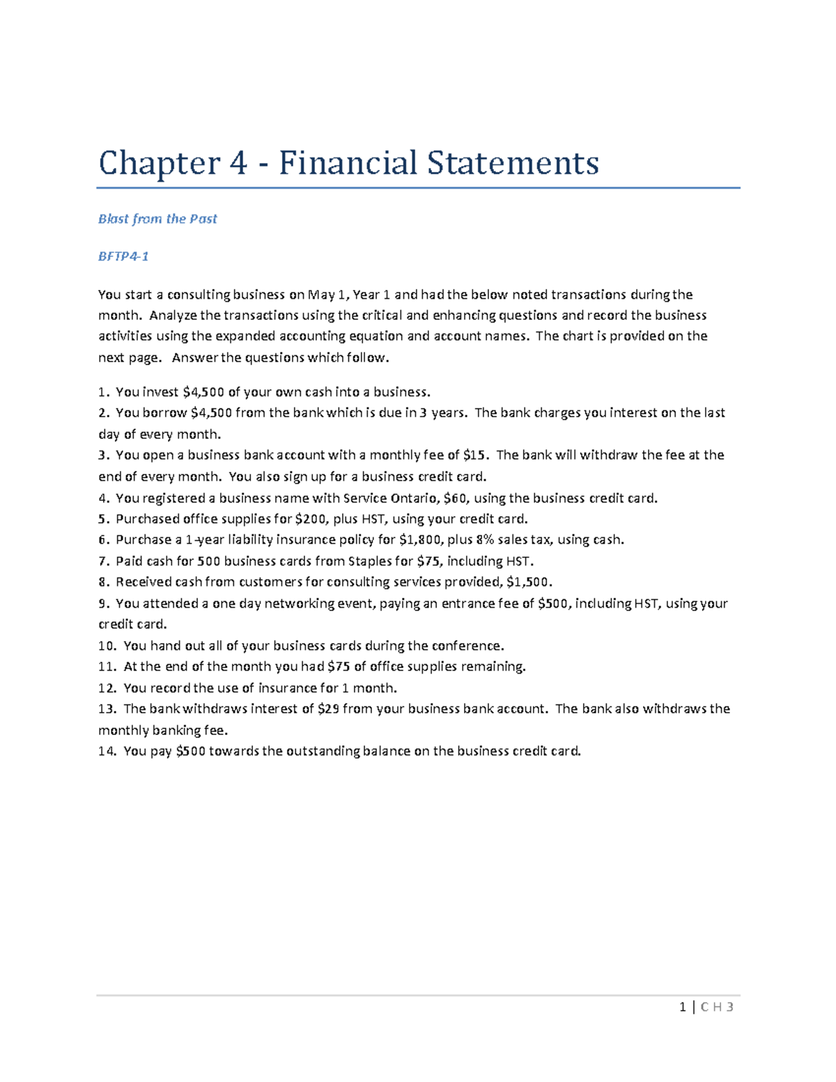 ACC 100 - Chapter 4 - Financial Statements - 2023 - Chapter 4 - Financial Statements Blast from ...