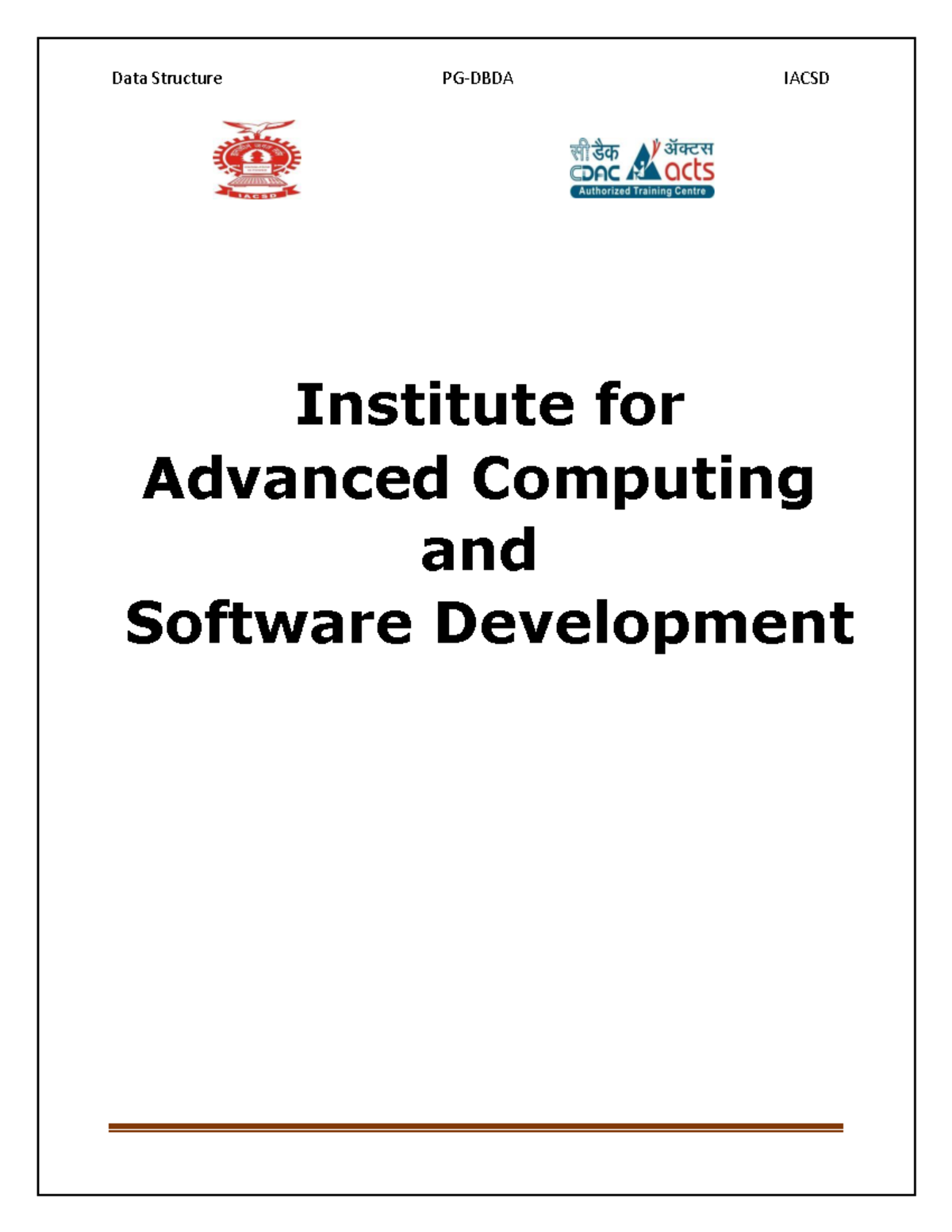 Data Structure Notes - Data Structure PG-DBDA IACSD Institute for ...