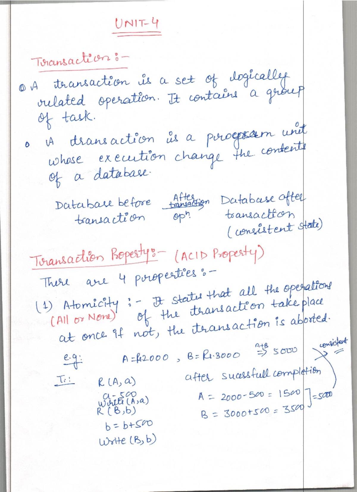 Unit4 - DBMS - Computer science and information technology - Studocu