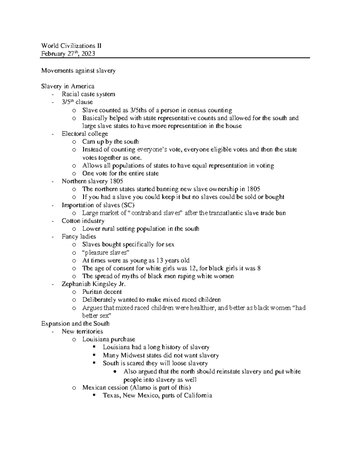 World Civilizations II 2-27-2023 - World Civilizations II February 27th ...