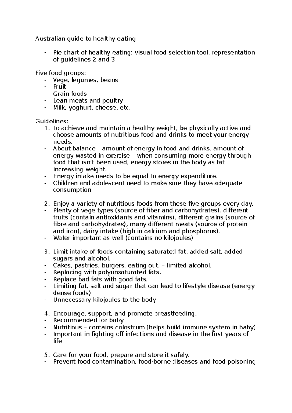 Australian guide to healthy eating - Guidelines: 1. To achieve and ...