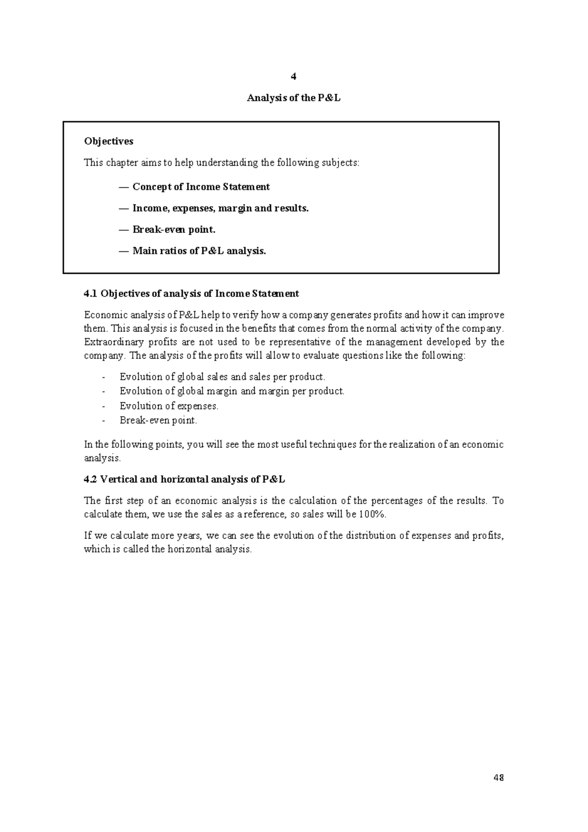 Analysis of financial statements Notes-48-50 - 48 4 Analysis of the P&L ...