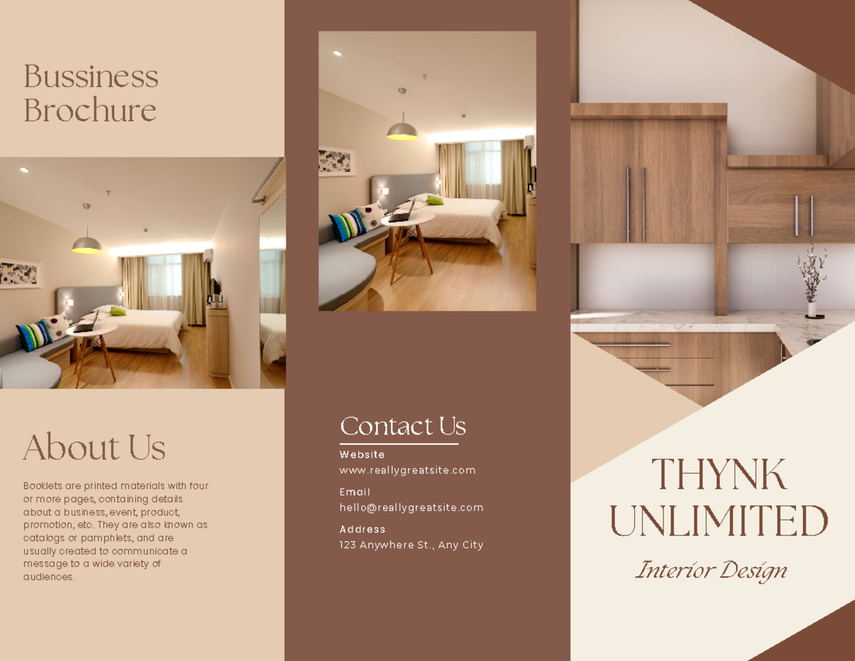 Brown Modern Interior Brochure - Contact Us w w w. r e a l l y g r e a ...