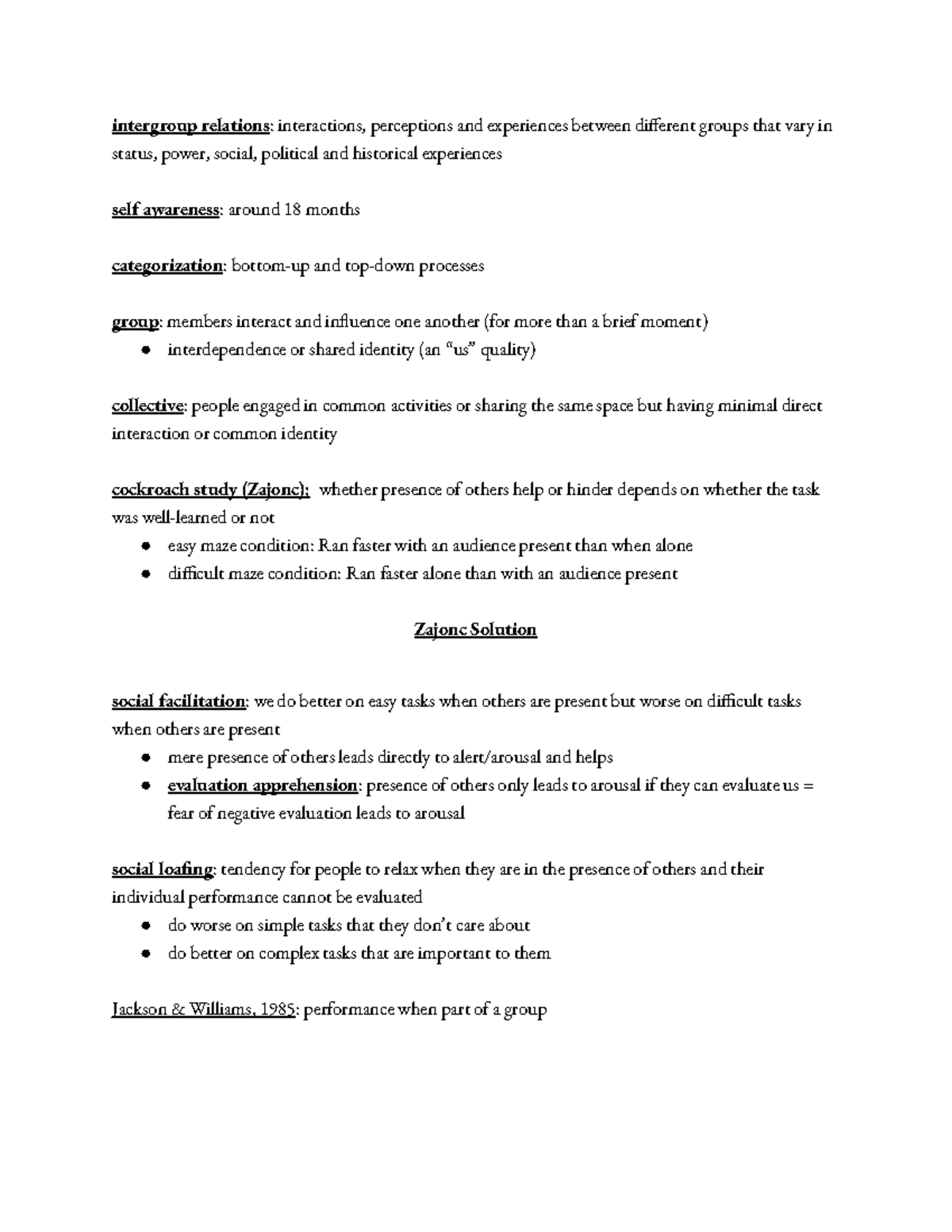 Social final exam part 1 - intergroup relations: interactions, perceptions and experiences ...