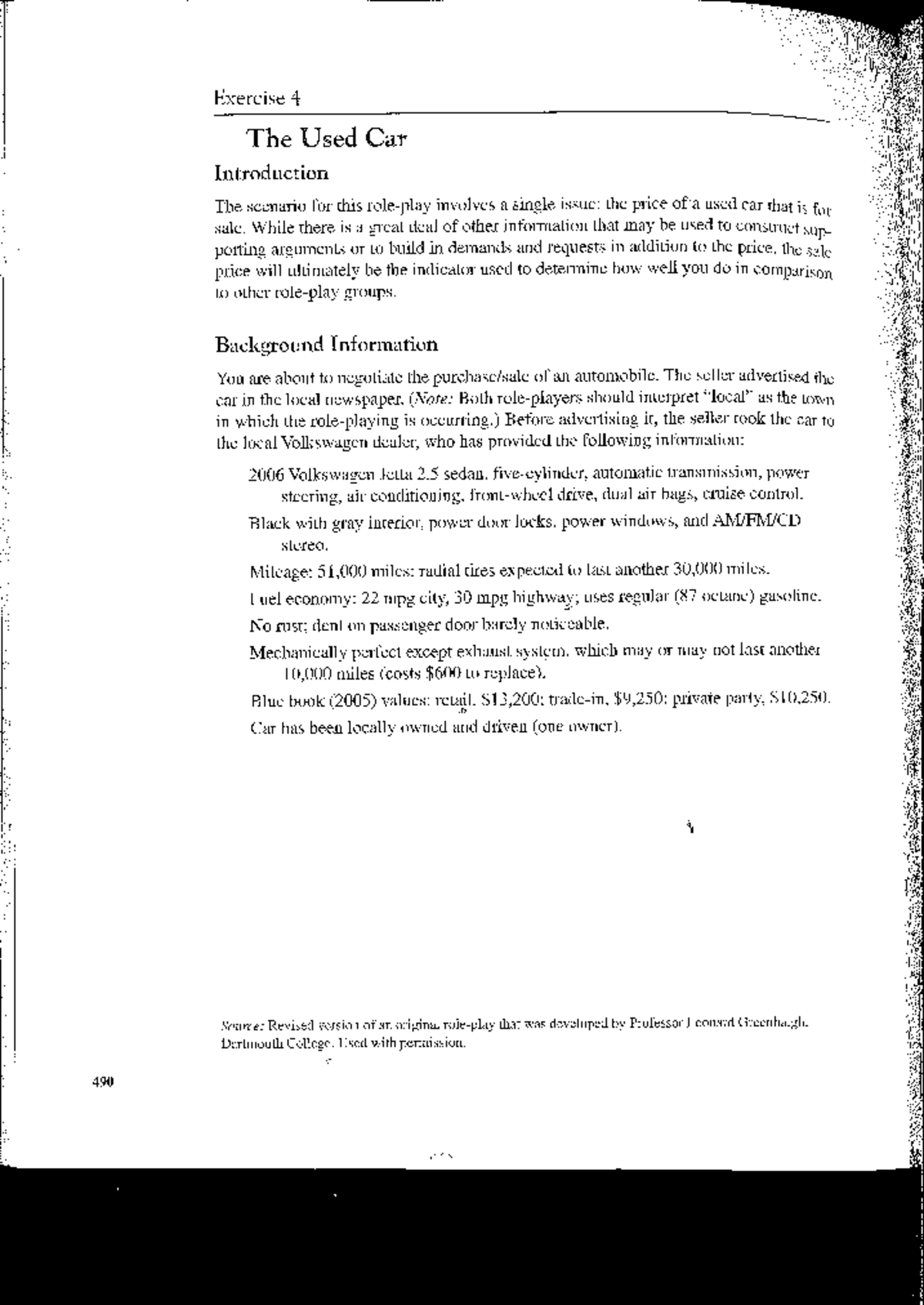 WS2 Exercise 4 The used car - Exercise 4 The Used Car Introduction The ...