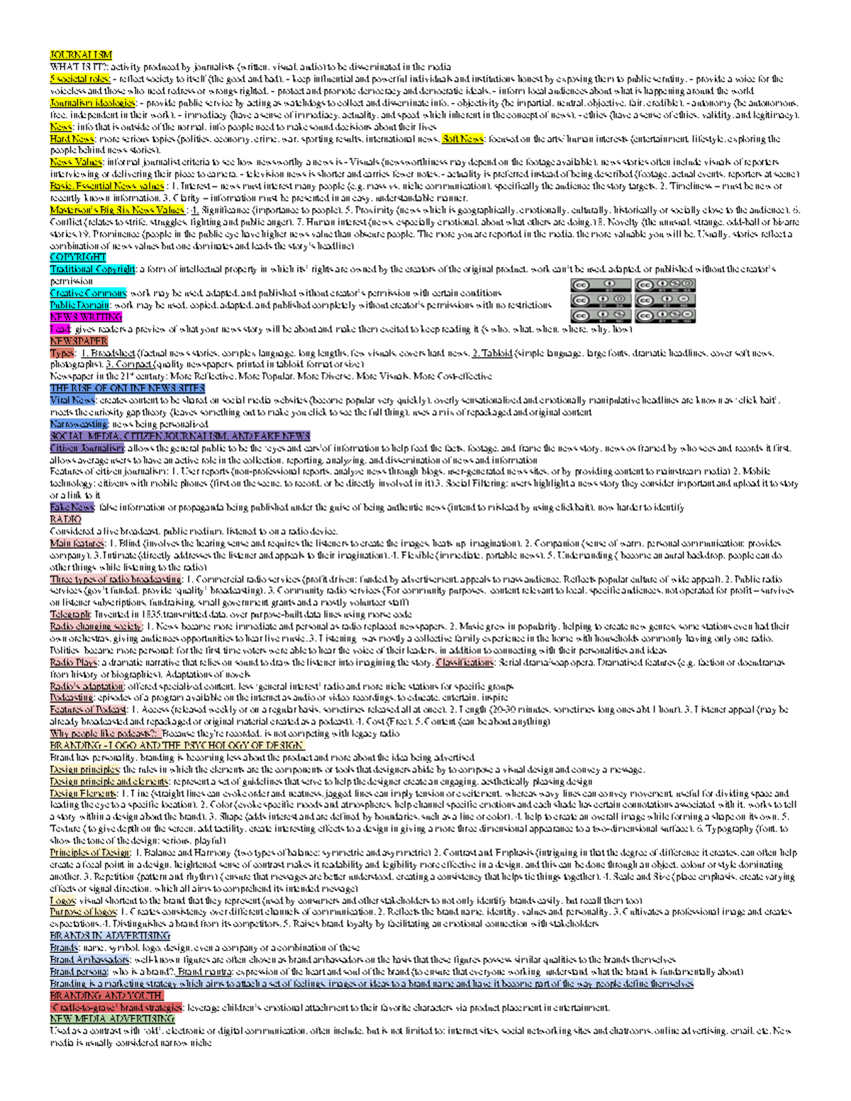 Media and communications note summary - JOURNALISM WHAT IS IT ...