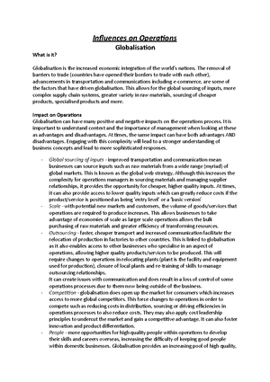 4. Operations Strategies - All strategies relate to activities involved ...