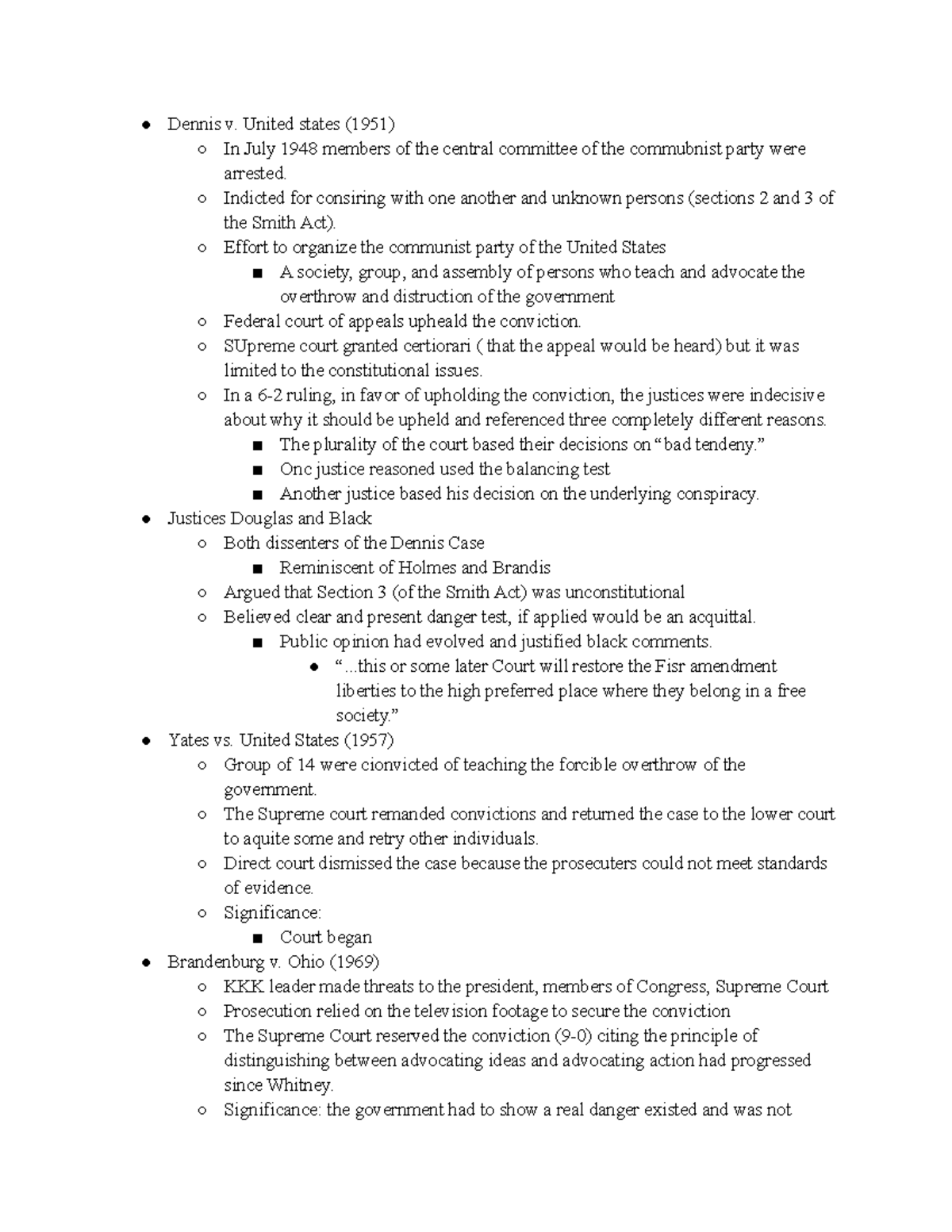 Class Notes Chapter 3 - Professor: Beth Meyers- Bass - Dennis v. United ...