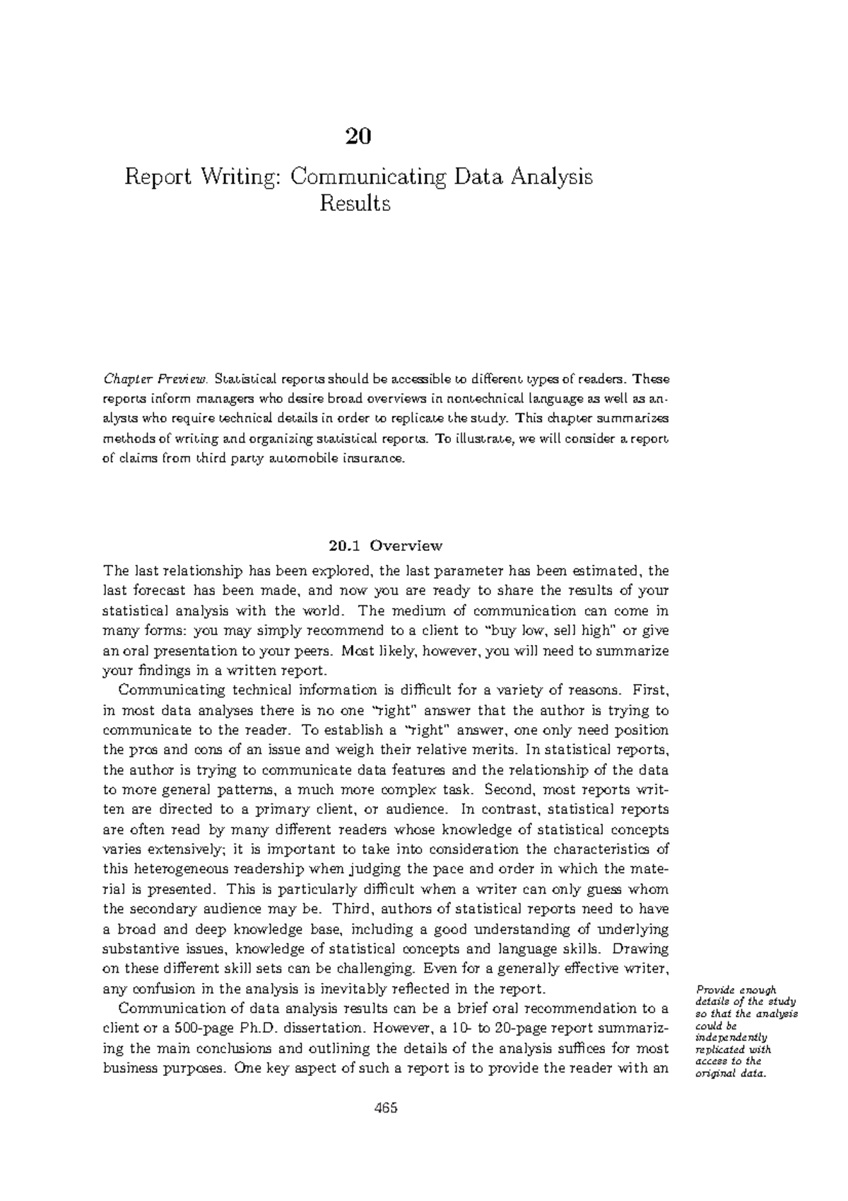 Writing statistics report guide - 20 Report Writing: Communicating Data ...