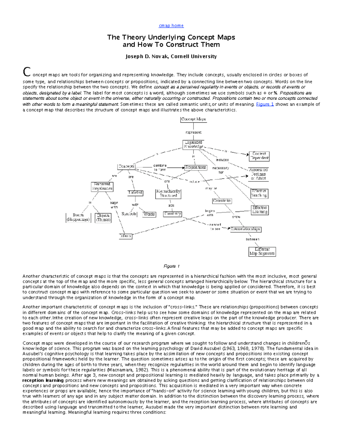 The Theory Underlying Concept Maps - cmap home The Theory Underlying ...