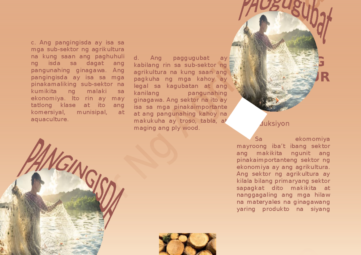 Agrikultura - Agriculture - c. Ang pangingisda ay isa sa mga sub-sektor ...