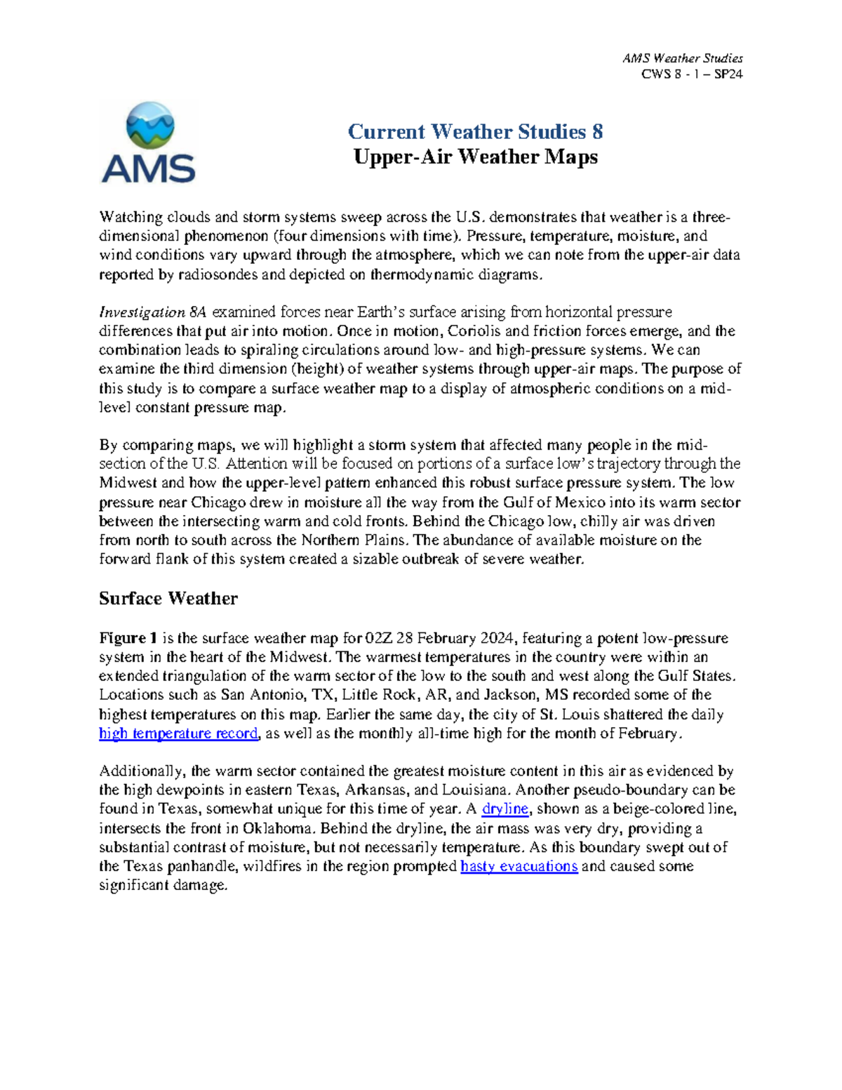 CWS08 - CWS 8 - 1 – SP Current Weather Studies 8 Upper-Air Weather Maps ...