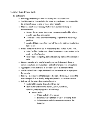 Answer Key Revised SOC 101 - ANSWER KEY CHAPTER 1 ANSWERS FOR THE ...