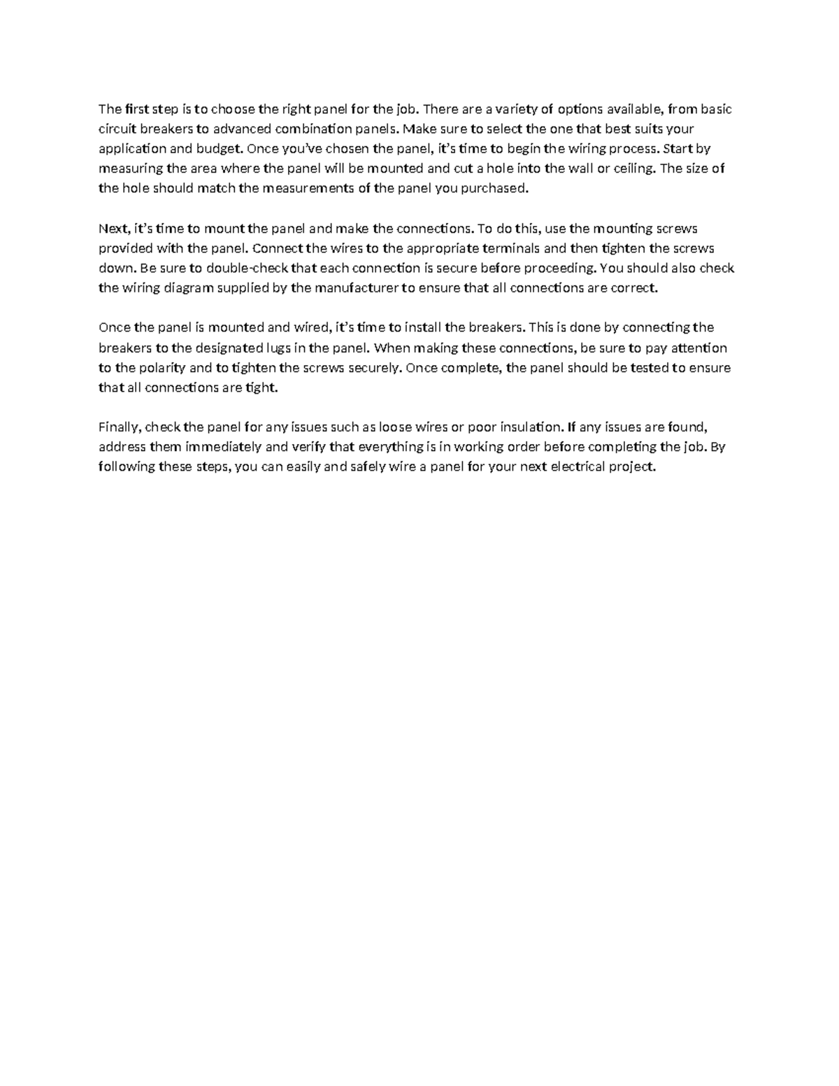 How to wire a panel - Copy - The first step is to choose the right ...