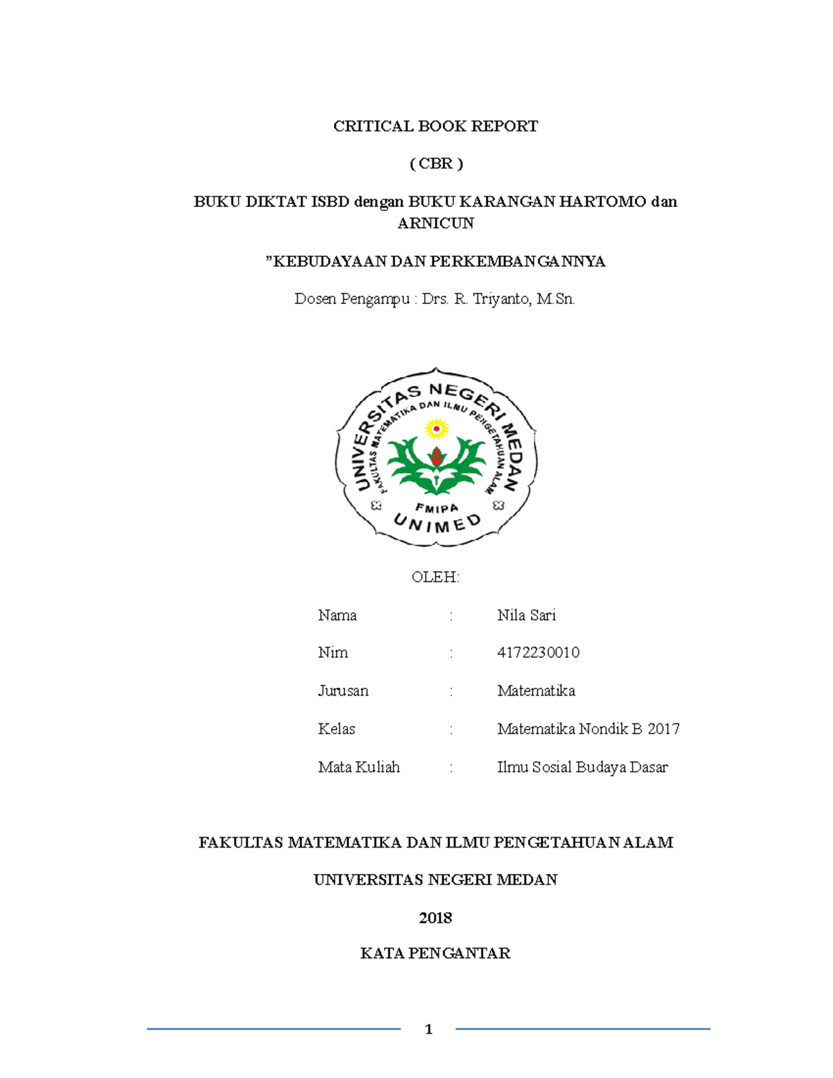 CBR ISBD - Tugas Critical Book Report mata kuliah Ilmu Sosial dan Budaya Dasar. - CRITICAL BOOK ...