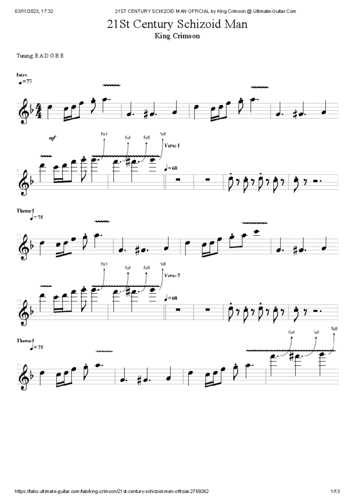 21ST Century Schizoid MAN sax1 - ECM1102 - 21St Century Schizoid Man ...