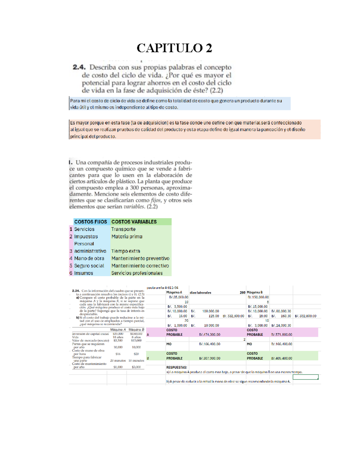 practicas de material de libro para pruebas sumativas de clases - CAPITULO 2 2. Describa con sus ...