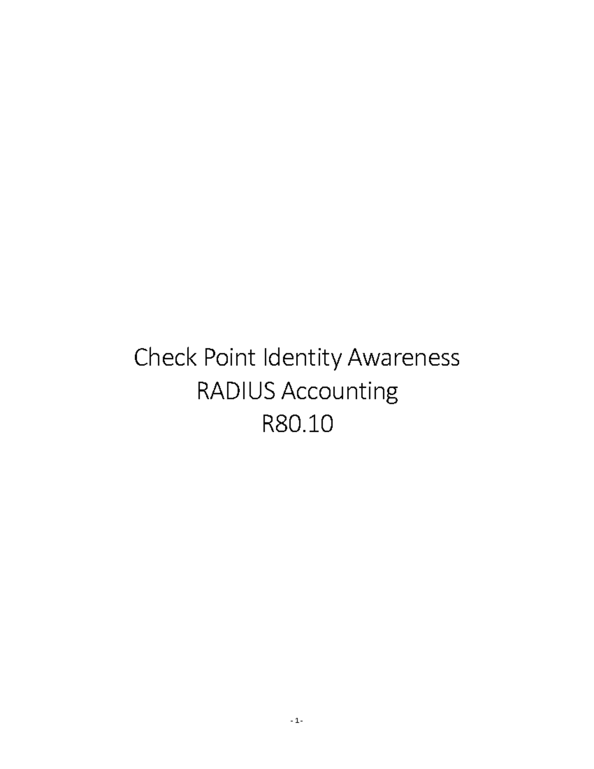 Ia radius - Check Point Identity Awareness RADIUS Accounting R80 ...