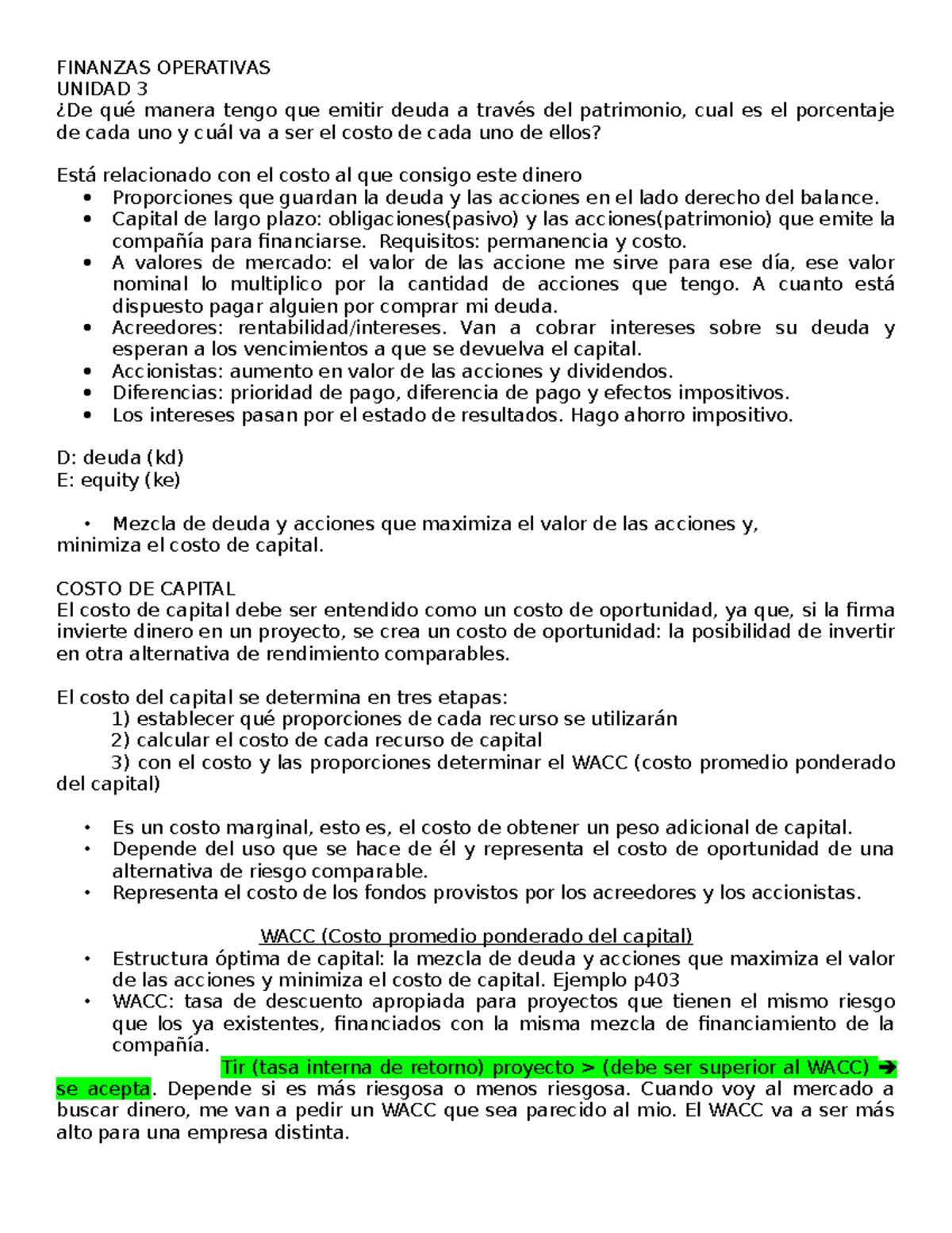 Finanzas unidad 3 clase - FINANZAS OPERATIVAS UNIDAD 3 ¿De qué manera ...