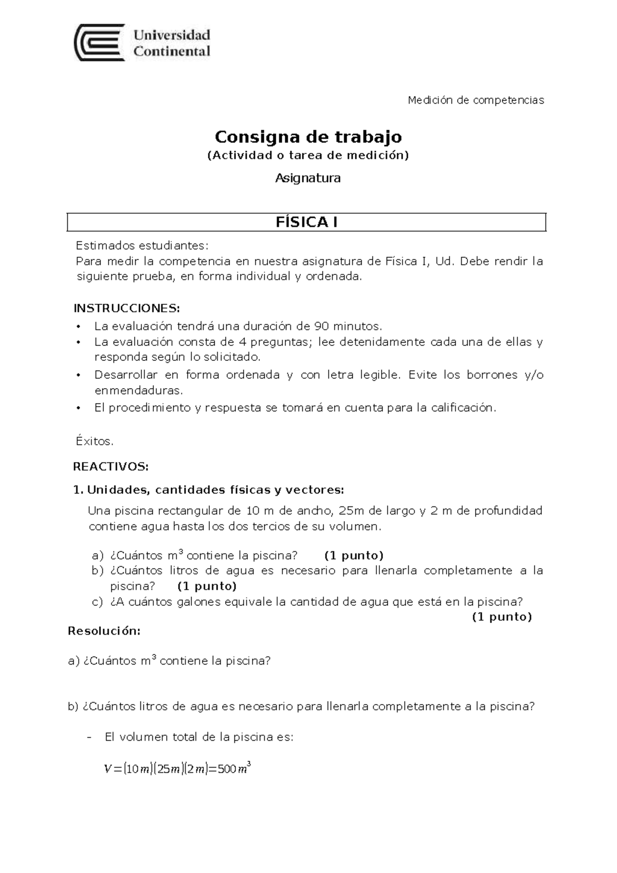 Consigna Medición de Competencias resolviendo 0 - Medición de competencias Consigna de trabajo ...