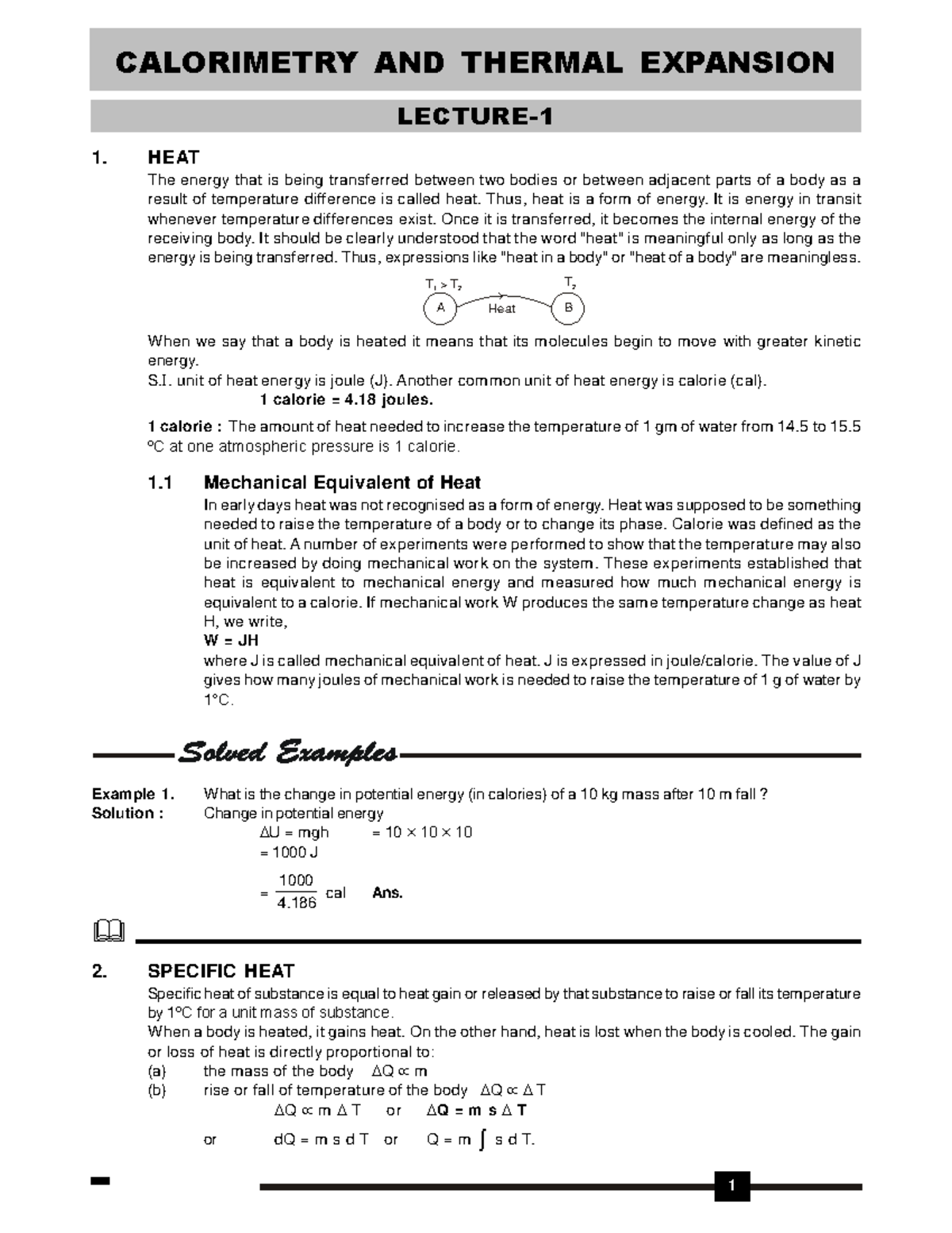 15 Calorimetry & Thermal Expansion - CALORIMETRY AND THERMAL EXPANSION ...