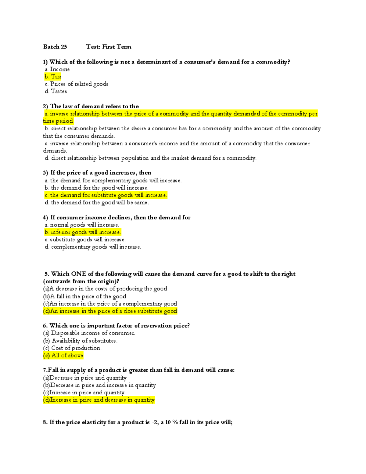 Batch-26 First Assesment chap 2-3-4 solution - Batch 25 Test: First ...