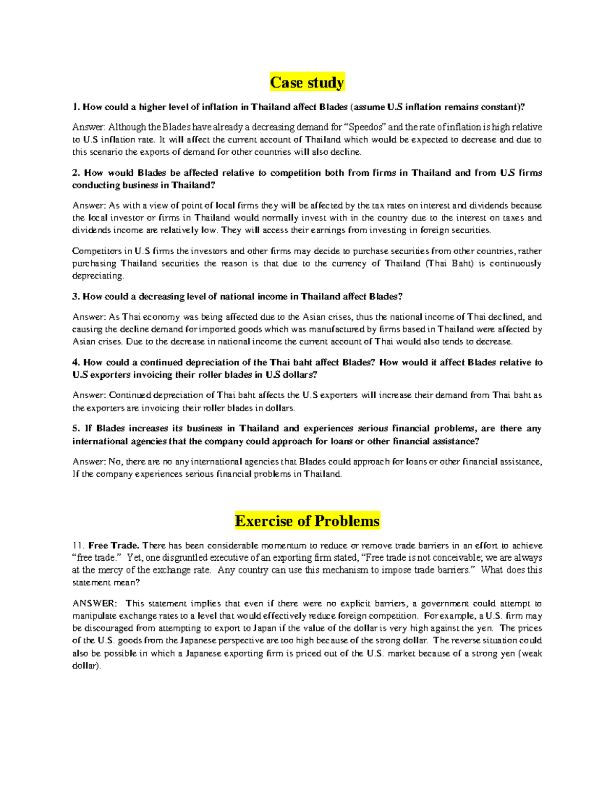 IMF - Case study & Problem solution updated - Case study 1. How could a ...