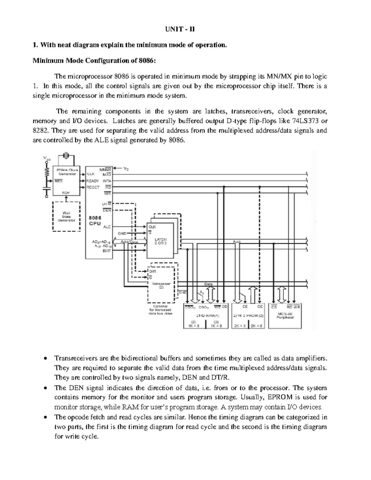 MPMC UNIT 2 - this is simple notes - UNIT - II With neat diagram ...