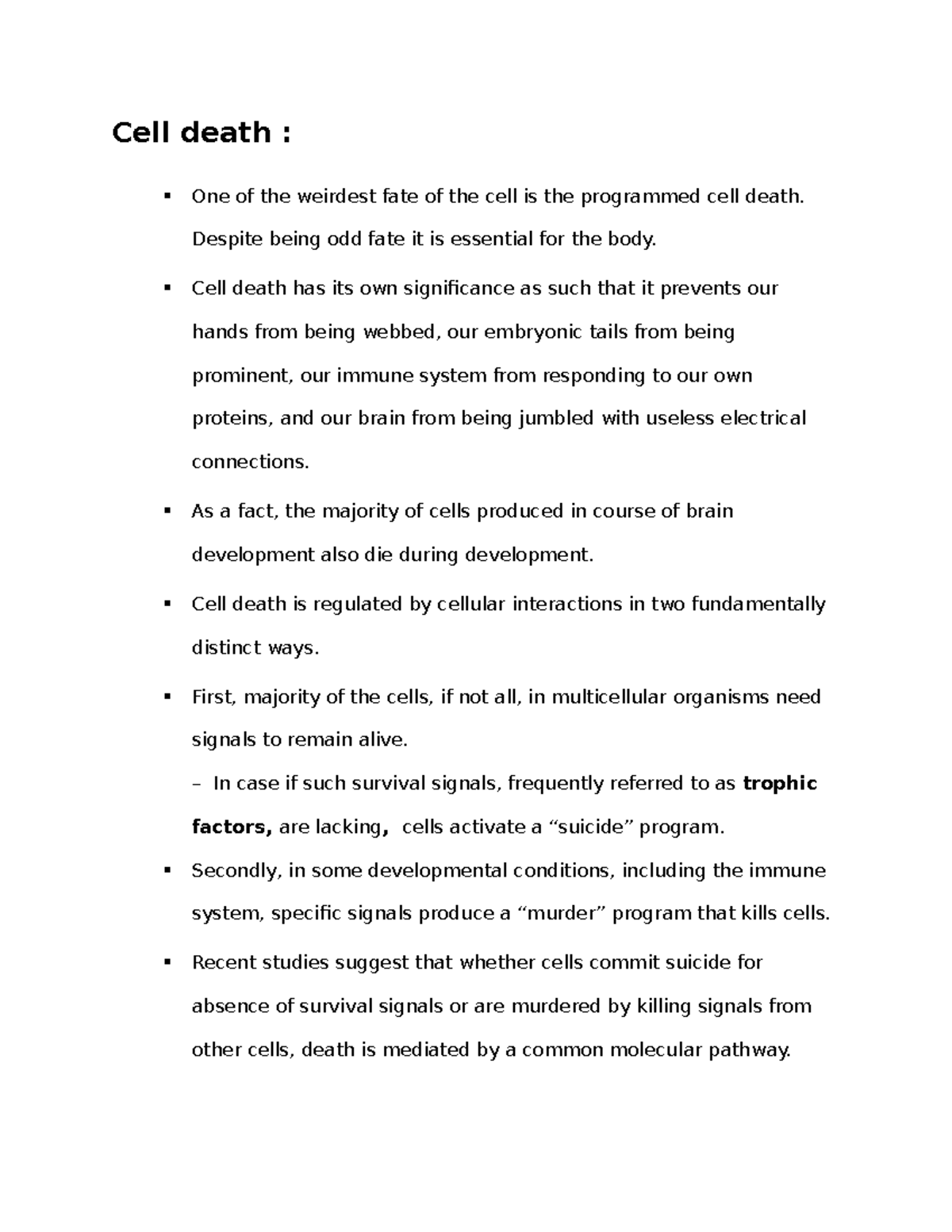 Biology Science 198 - Cell death : One of the weirdest fate of the cell ...
