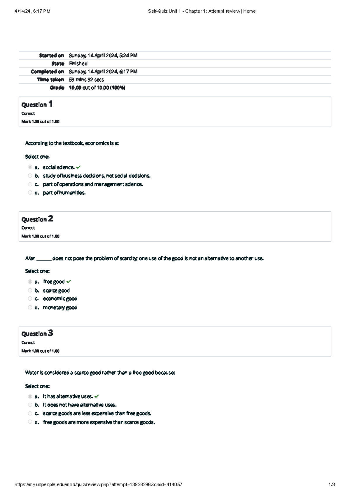 Self Quiz Unit 1 Chapter 1 Attempt Review Home 4 14 24 6 17 Pm Self Quiz Unit 1 Chapter 1