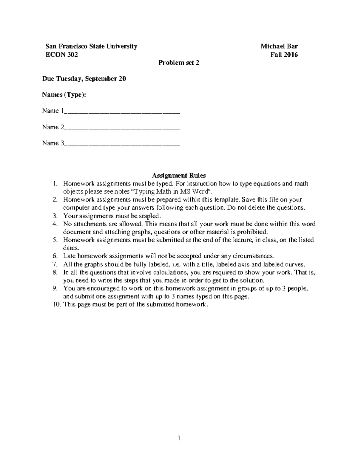 Hw2 Q A Homework Assignment 2 San Francisco State University 9969