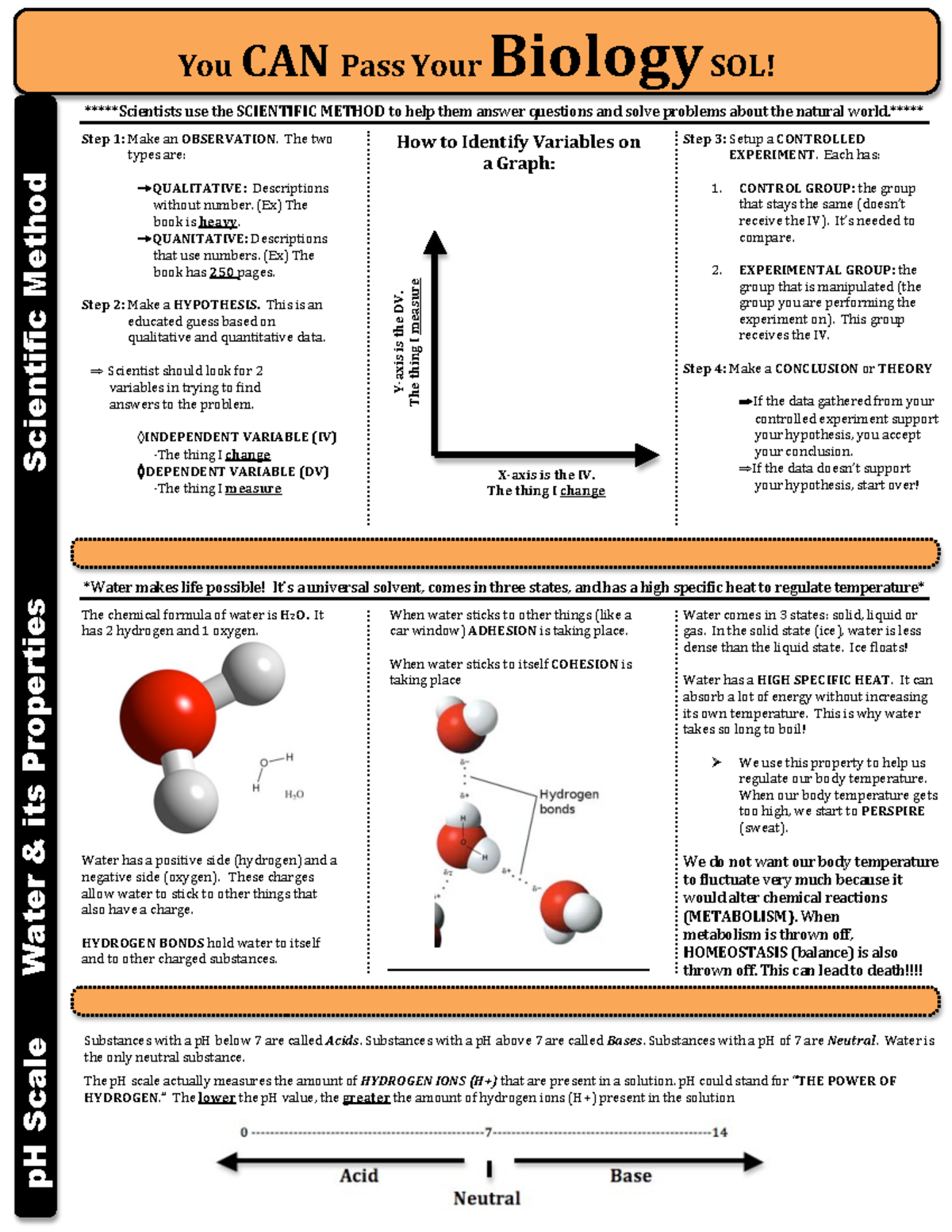 BIO SOL Review Quick Resource - Substances with a pH below 7 are called ...