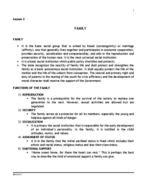 Marriage - INTRODUCTION OBJECTIVES MODULE 2 MARRIAGE AND FAMILY This ...