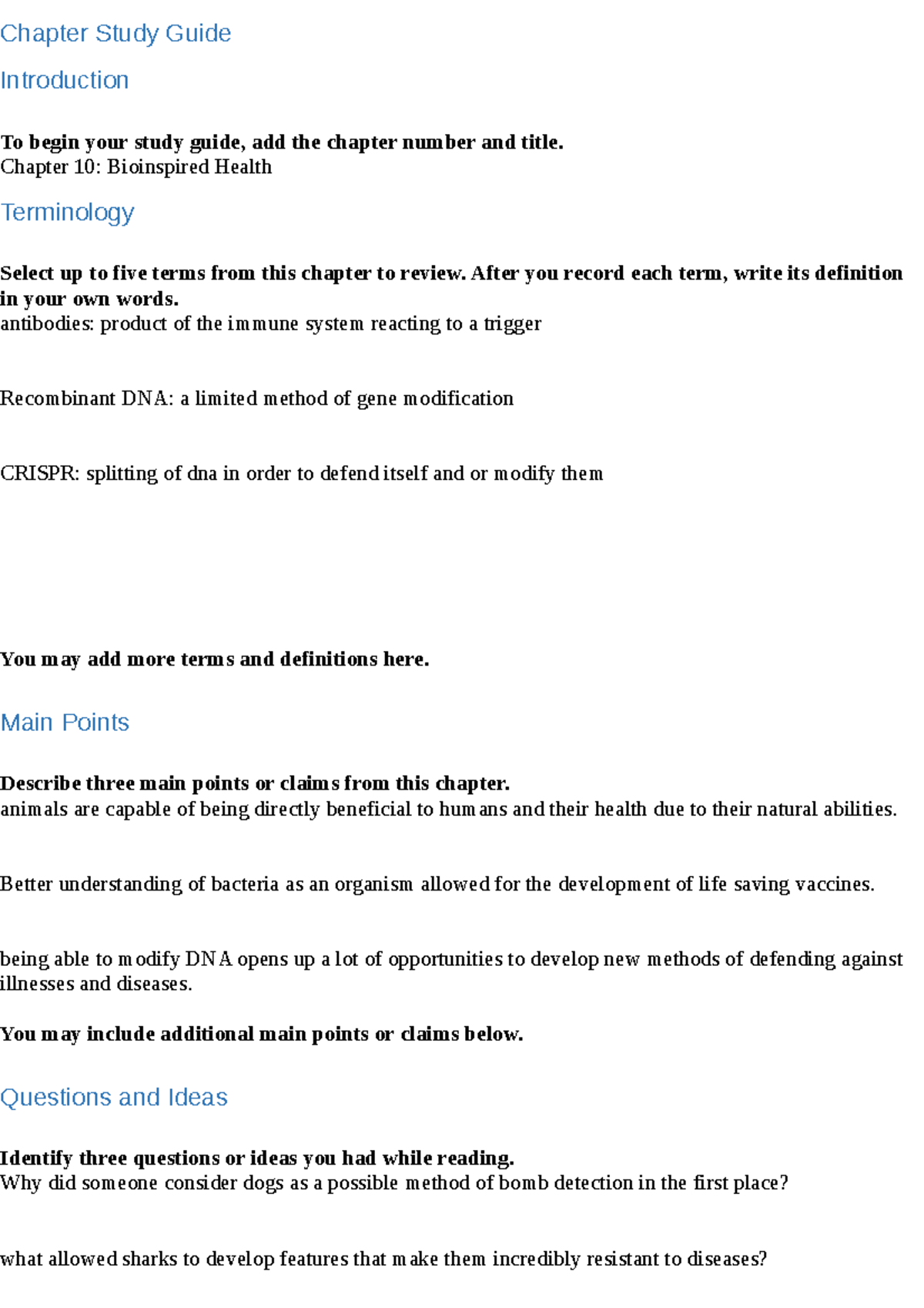 Exported-text - chapter notes - Chapter Study Guide Introduction To ...