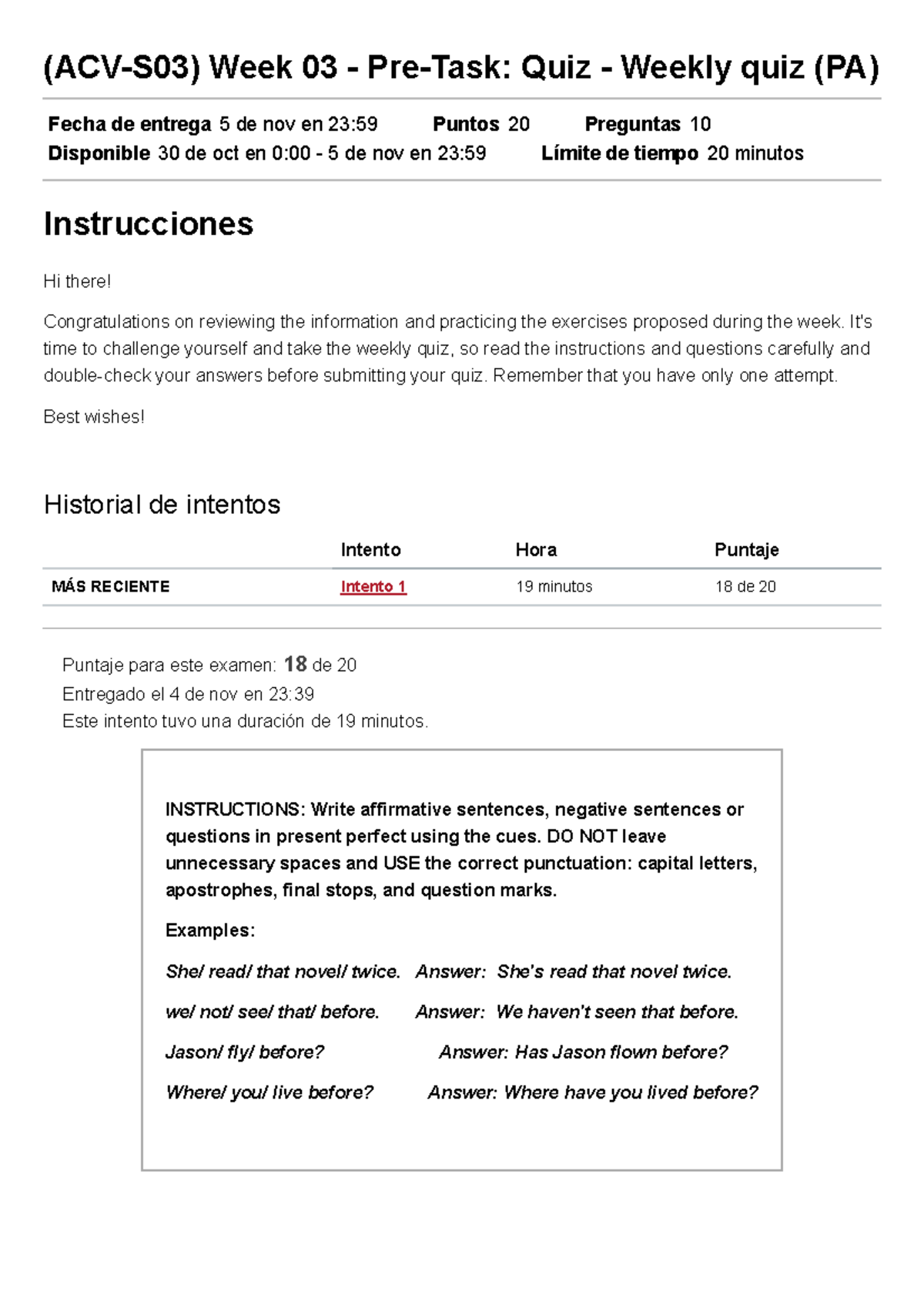 (ACV-S03) Week 03 - Pre-Task Quiz - Weekly quiz (PA) Ingles IV (34176) - (ACV-S03) Week 03 ...