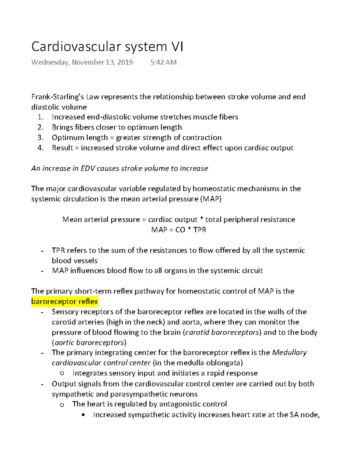 Cardiovascular system VI - Warning: TT: undefined function: 32 Frank-Starling's Law represents ...