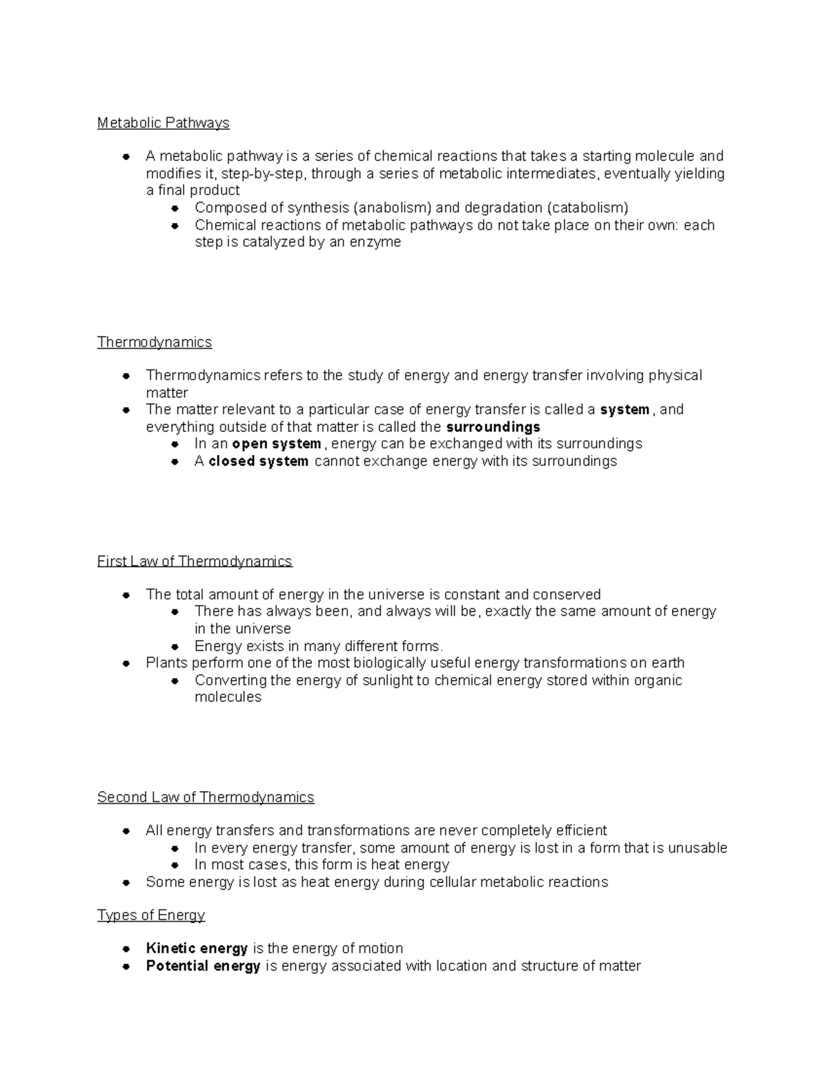 Biology Notes #6 Metabolic Pathways - Metabolic Pathways A metabolic ...