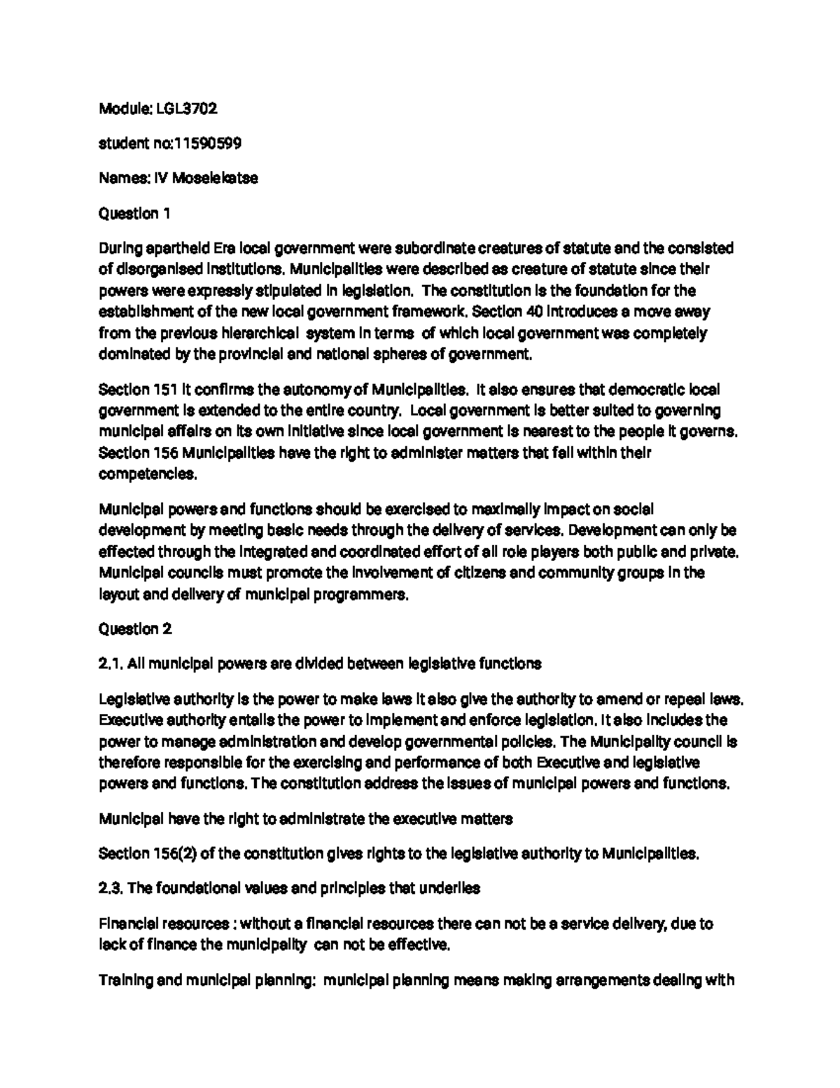 Module LGL3702-WPS Office - Module: LGL student no: Names: IV ...