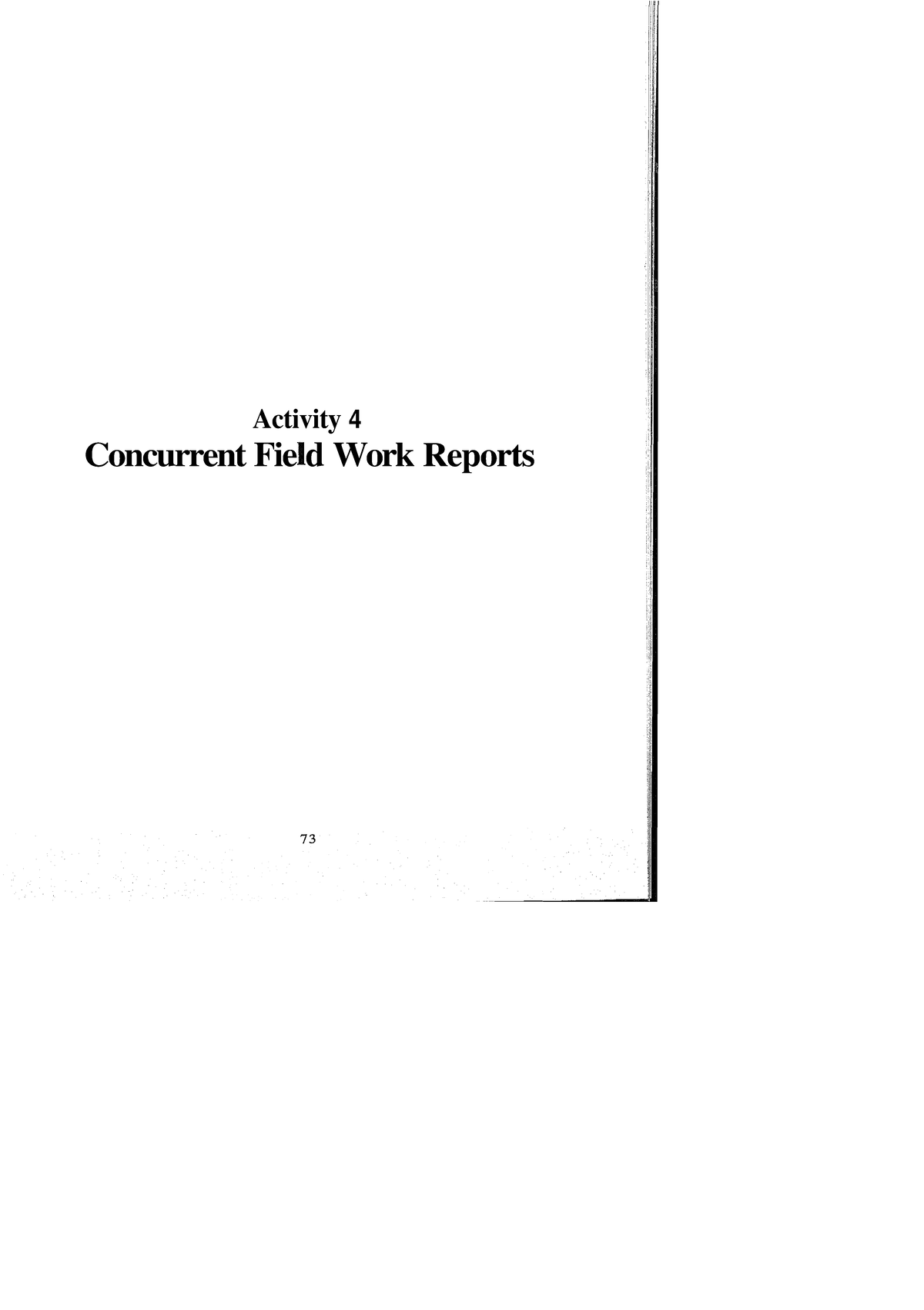 Activity-4 - Matwrial - Activity 4 Concurrent Fie d Work Reports Concurrent FieldActivity Work 4 ...