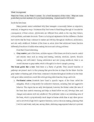 Chapter 1 and 2 week assignment - Weekly 1 Assignment: The reading assignment for Week 1 was ...