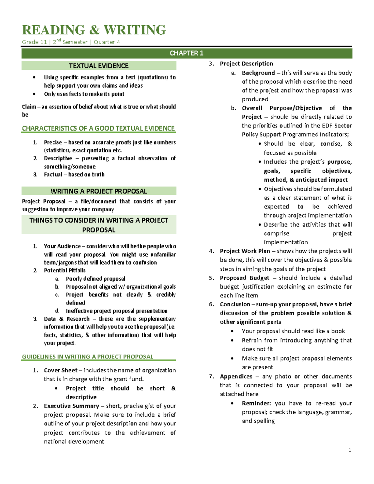 Reading- Writing - omki - READING & WRITING Grade 11 | 2nd Semester ...