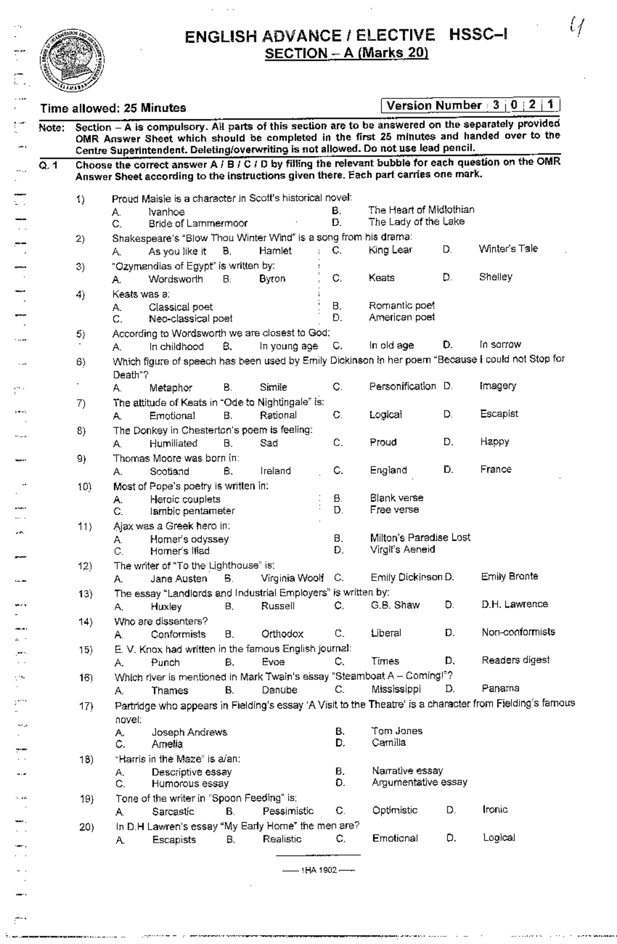 Federal board class 11 english advance or elective 2019 - English ...