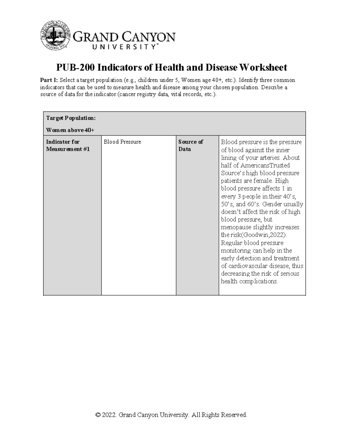 PUB-200-RS-Indicators Of Health Disease-Worksheet 1 - PUB-200 ...