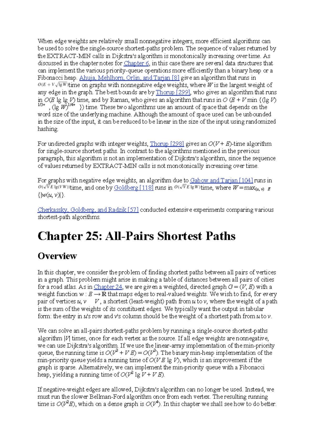 Algorithm Part 6 All Pairs Shortest Paths Chapter 25 When Edge