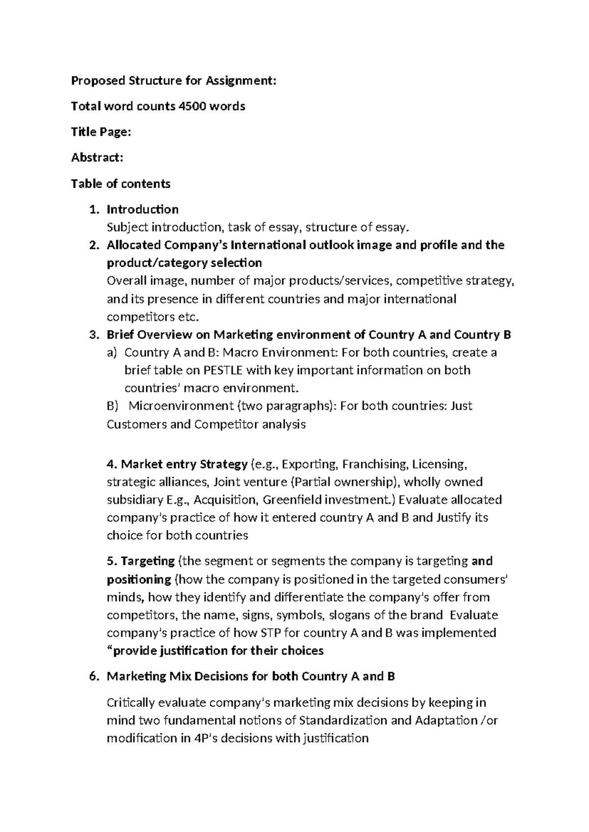 Proposed Structure for GSM - Proposed Structure for Assignment: Total ...