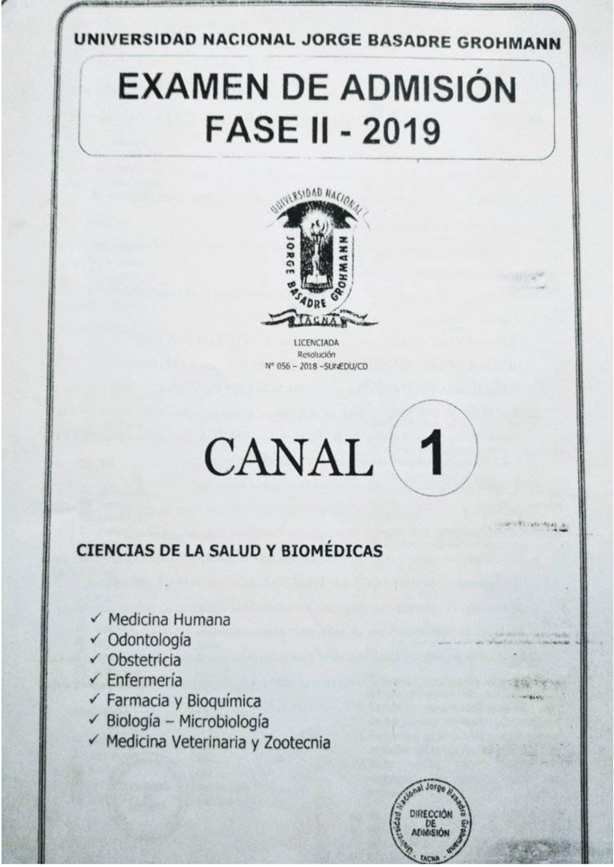 Fase 2 2019 canal 1 - matematica 1 - Studocu