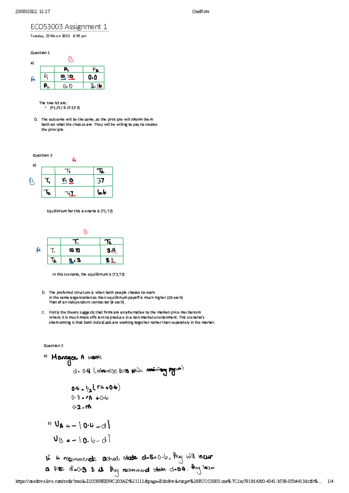 ECOS3003 Assignment 1 - 470390205 - ECOS3003 Assignment 1 Tuesday, 22 ...