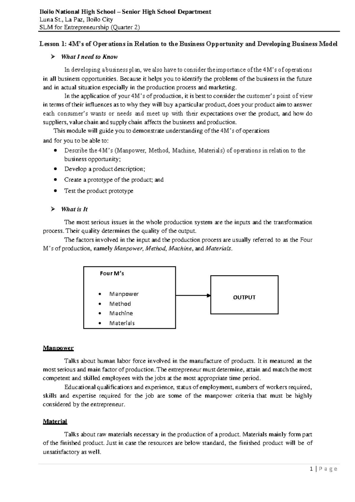 Entrep Q2 Week1-2 - Luna St., La Paz, Iloilo City SLM for ...