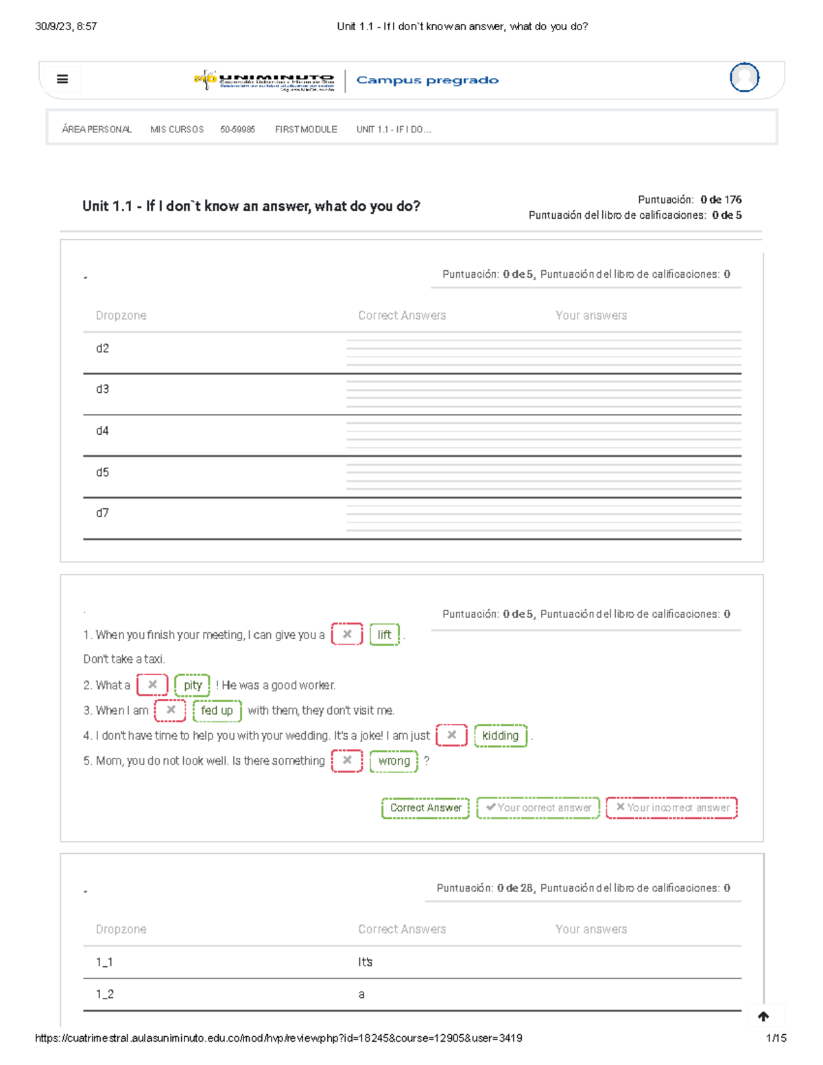 Unit 1.1 - If I don`t know an answer, what do you do - ÁREA PERSONAL ...